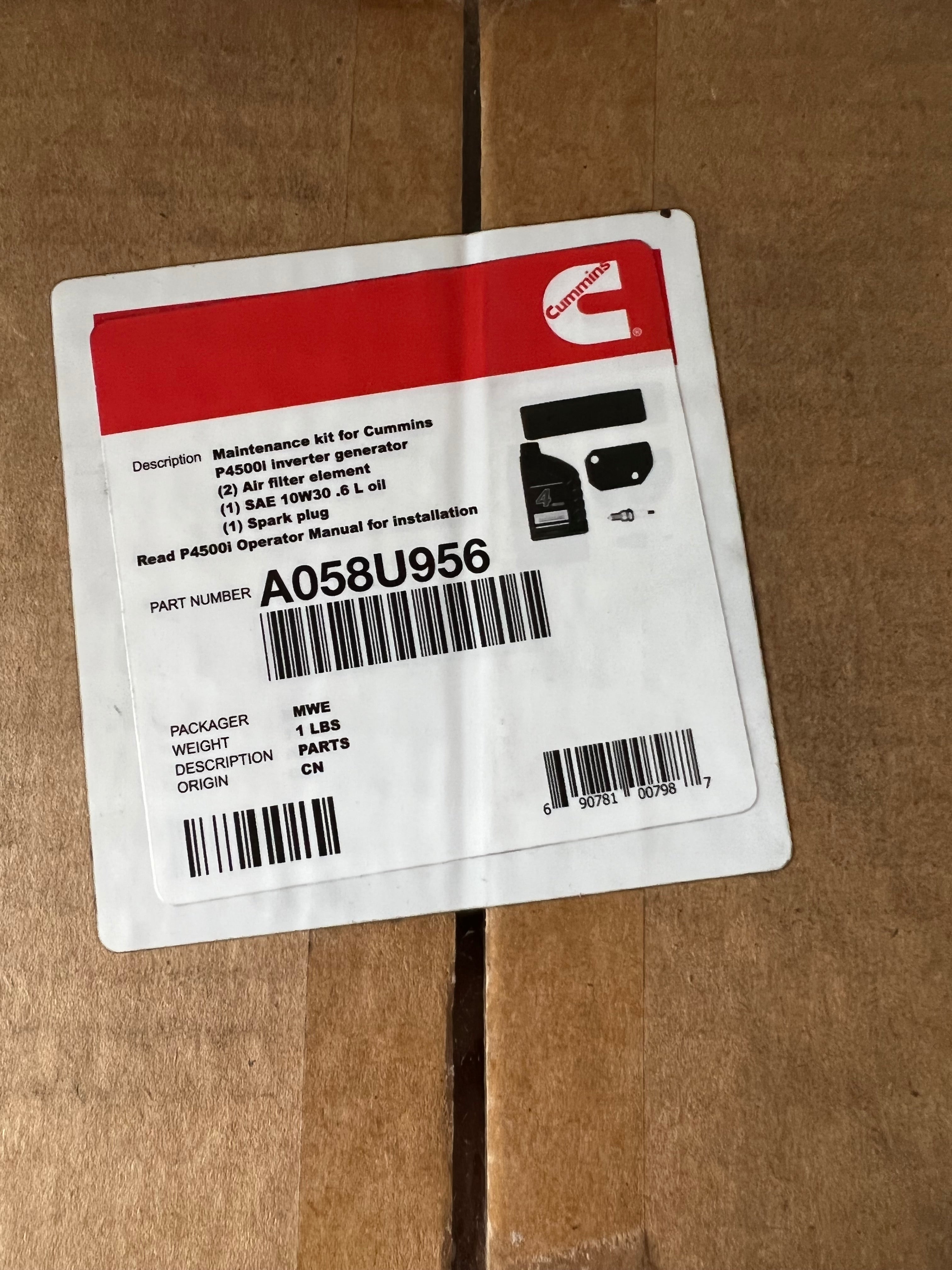 Onan P4500i Maintenance kit - A058U956 | Onsite Svc LLC