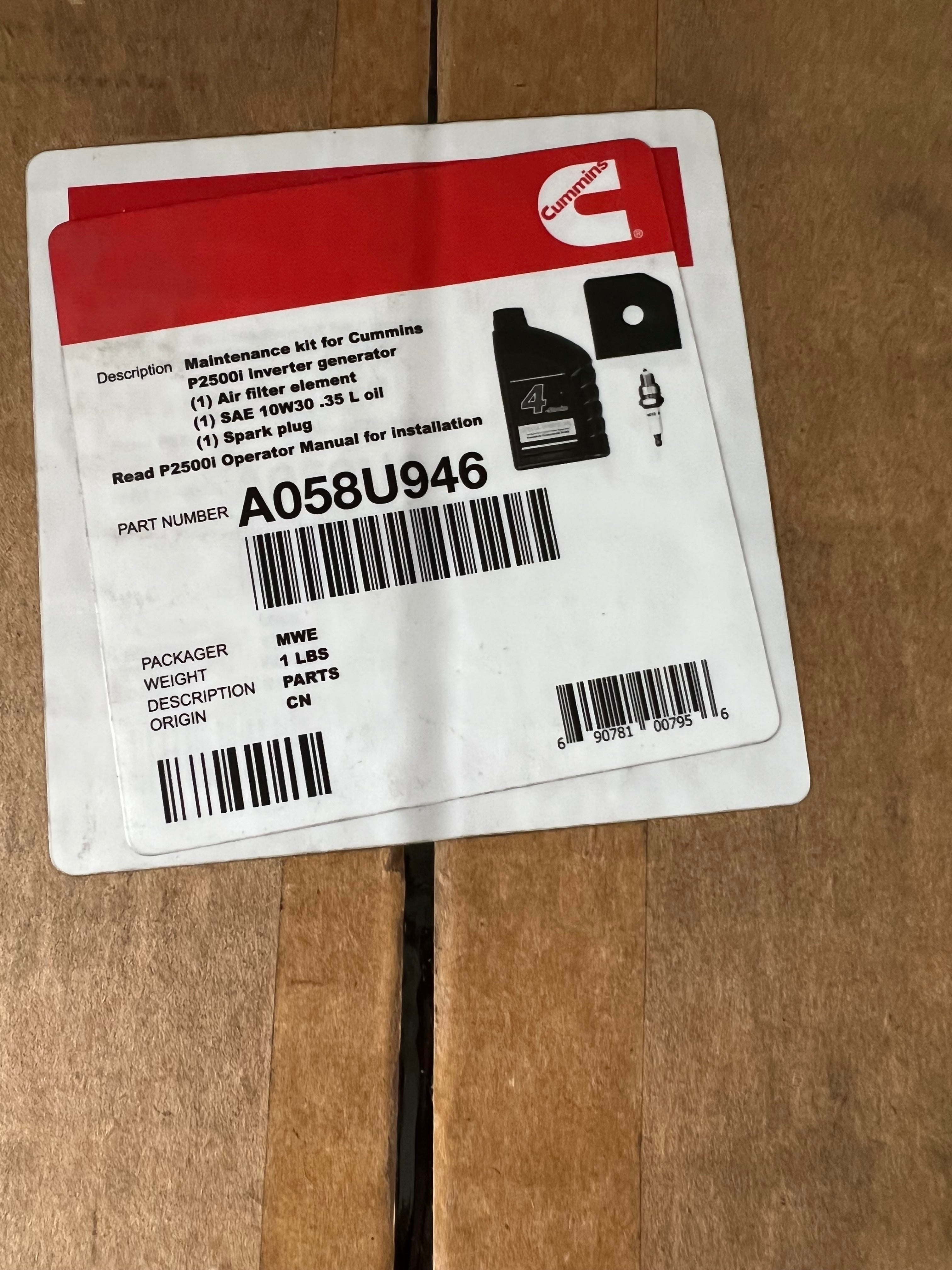 Onan P2500i Maintenance kit - A058U946 | Onsite Svc LLC